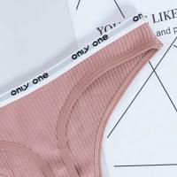 China Women&prime;s Cotton G-String Thong Panties Underwear Sexy Ladies Letter Low-Rise Lingerie Tangas for sale
