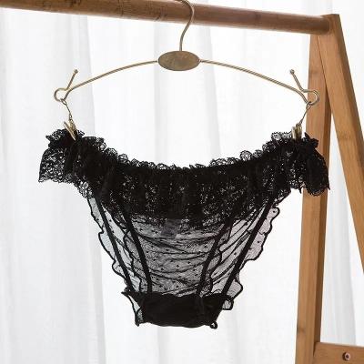 China Ladies Underwear Lace Transparent Low Waist Seamless Sexy Temptation Women&prime;s Briefs for sale