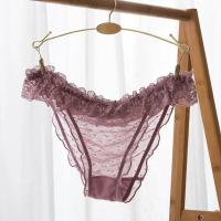 China Ladies Underwear Lace Transparent Low Waist Seamless Sexy Temptation Women&prime;s Briefs for sale