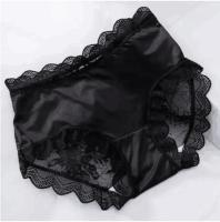 China Wholesales Sexy See Through Mesh MID Waist Plus Size Women Lace Nylon Hipster Underwear for sale