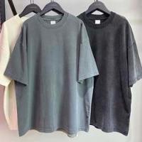 China Blank 250GSM T Shirt Oversize-T Shirt Street 100%Cotton Men&prime; S Acid Washed Vintage T Shirt for sale