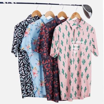China OEM Design Custom 88% Polyester 12% Spandex New Design Sublimation Patterns 10% Discount Men Quick Dry Golf Polo Shirt for sale