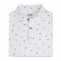 China View Larger Imageadd to Comparesharehigh Quality Custom Embroidery Logo Patterned Doodle Printing Lisle Self Collar Sublimation Men Performance Golf Shir for sale