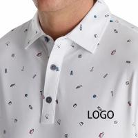 China View Larger Imageadd to Comparesharehigh Quality Custom Embroidery Logo Patterned Doodle Printing Lisle Self Collar Sublimation Men Performance Golf Shir for sale