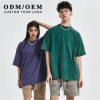 China 250GSM Blank Shirts Unisex Wide Neck Short Sleeve Oversized Mens Vintage Acid Wash T Shirt for sale