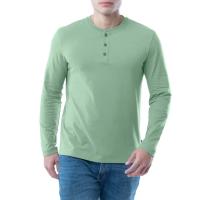 China Source Manufacturers Men&prime;s Long Sleeve Soft Wash Button Cotton T-Shirt for sale