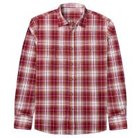 China Fashionable Men&prime;s Flannel Checked Shirt Buckle Ordinary Fitted Long-Sleeved Casual Shirt Pure Cotton for sale