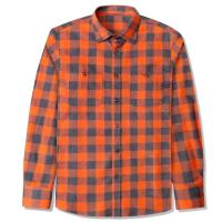 China Fashionable Men&prime;s Flannel Checked Shirt Buckle Ordinary Fitted Long-Sleeved Casual Shirt Pure Cotton for sale
