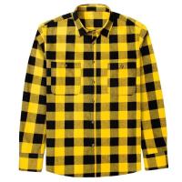 China Couple Men&prime;s Flannel Checked Shirt Buckle Ordinary Fitted Long-Sleeved Casual Shirt Pure Cotton for sale