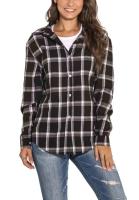 China Womens Plaid Button Down Shirt Long Sleeve Flannel Classic Casual Blouse for sale