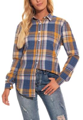 China Fashion Women&prime;s Plaid Shirt Button up Long Sleeve Flannel Classic Casual Shirt for sale