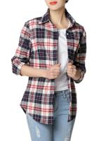 China Fashion Women&prime;s Plaid Shirt Button up Long Sleeve Flannel Classic Casual Shirt for sale