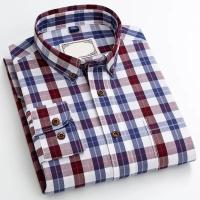 China 100% Cotton Plaid Shirt Long Sleeve Shirt Casual Formal Shirts Office Custom Tuxedo Shirt for sale