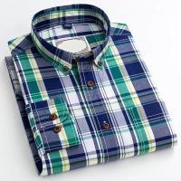China 100% Cotton Plaid Shirt Long Sleeve Shirt Casual Formal Shirts Office Custom Tuxedo Shirt for sale