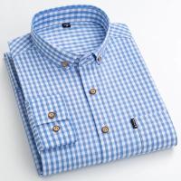 China 100% Cotton Plaid Shirt Long Sleeve Shirt Casual Formal Shirts Office Custom Tuxedo Shirt for sale