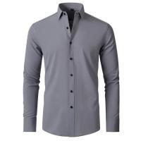 China Shirt Free Ironing Long Sleeve Elastic Business High-End Men&prime;s Shirt Hot Selling Office Formal Style Men&prime;s Long Sleeve Shirt for sale