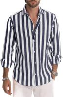 China High Quality Slim Striped Shirt Long Sleeve Large Size Color Plus Size Summer Cotton Linen Men&prime;s Shirt for sale