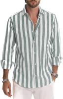 China High Quality Slim Striped Shirt Long Sleeve Large Size Color Plus Size Summer Cotton Linen Men&prime;s Shirt for sale