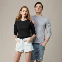China Casual Unisex Black Plain T-Shirt Custom, Wholesale Full Sleeve Shirts for Men, Long Sleeve T-Shirts for Men for sale