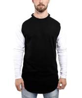 China Men&prime;s Baseball Long Sleeved T-Shirt Oversize Fashion Basic Sleeve Raglan Men&prime;s Longline Tee L/S for sale