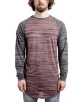 China Men&prime;s Baseball Long Sleeved T-Shirt Oversize Fashion Basic Sleeve Raglan Men&prime;s Longline Tee L/S for sale