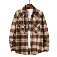 China Men Flannel Plaid Shirt Cotton-Padded Thermal Shirts Mens Sports Shirts Fall for sale