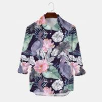 China Manufacturers Fashion Trend Men&prime;s Printed Hawaiian Resort Long-Sleeved Men&prime;s Shirt. for sale
