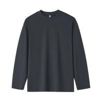 China Fashion Casual Sports Custom Cotton Loose T-Shirt Oversized Crewneck Solid Color Spring Men&prime;s Long-Sleeved T-Shirt for sale