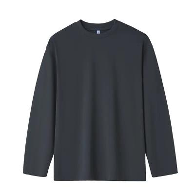 China Fashion Casual Sports Custom Cotton Loose T-Shirt Oversized Crewneck Solid Color Spring Men&prime;s Long-Sleeved T-Shirt for sale