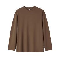 China Fashion Casual Sports Custom Cotton Loose T-Shirt Oversized Crewneck Solid Color Spring Men&prime;s Long-Sleeved T-Shirt for sale