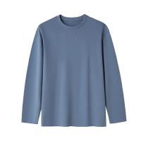 China Casual Sports Custom Cotton Loose T-Shirt Oversized Crewneck Solid Color Spring Men&prime;s Long-Sleeved T-Shirt for sale