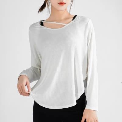 China New Sportswear Women&prime;s Long-Sleeved Loose T-Shirt Fitness Clothes for sale
