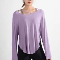 China New Sportswear Women&prime;s Long-Sleeved Loose T-Shirt Fitness Clothes for sale