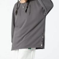 China 2023 Spring New Solid Color Heavy Round Neck Hoodie Loose Fashion Couple Clothes Men&prime;s and Women&prime;s Long-Sleeved T-Shirt for sale