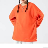 China 2023 Spring New Solid Color Heavy Round Neck Hoodie Loose Fashion Couple Clothes Men&prime;s and Women&prime;s Long-Sleeved T-Shirt for sale