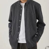 China Men&prime;s 2023 Spring and Autumn New Business Lapel Shirt Men&prime;s Striped Cardigan Long-Sleeved Casual Men&prime;s Shirt for sale