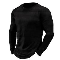 China Customized New Men&prime;s Waffle T-Shirt Spring and Autumn Fashion Street Men&prime;s Crewneck Casual Oversized Top T-Shirt for sale