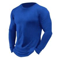 China Customized New Men&prime;s Waffle T-Shirt Spring and Autumn Fashion Street Men&prime;s Crewneck Casual Oversized Top T-Shirt for sale
