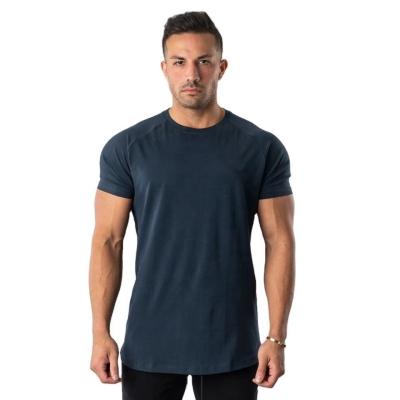 China Wholesale Workout New Arrivals Hot Sale 95% Cotton 5% Elastane Mens Muscle Fit Gym Breathable T Shirt for Men for sale