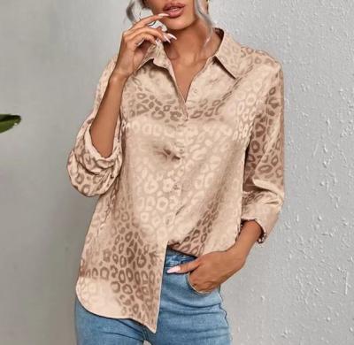 China Custom Private Label American Clothing Wholesale Long Sleeve Embossed Button up High Quality Shirts for Women Shirts for sale
