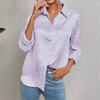 China Custom Private Label American Clothing Wholesale Long Sleeve Embossed Button up High Quality Shirts for Women Shirts for sale
