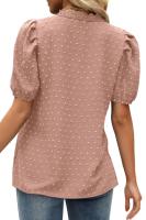 China Female Tops and T-Shirt Custom Cotton Lace Shirt Short Sleeve Compression Embroidered Shirt for sale
