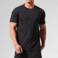 China Custom Logo T Shirt 95%Cotton 5%Spandex Gym Fitness Training Plain Men T Shirt for sale