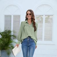 China Chiffon White Ruffle Shirt Autumn Spring Hooded Collar Women Trucksuit for sale
