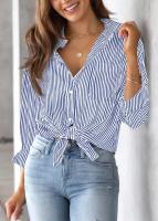 China Long Sleeved Office Work Shirt Striped Classic Customized Size for sale