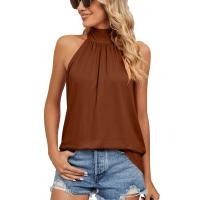 China Mid Waisted Men Cotton T Shirts Solid Color Lace Up Knitted Vest for sale