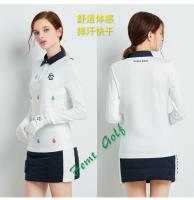 China Autumn Golf Shirt Long-Sleeved Sports T Shirt Casual Printed Polo for Women for sale