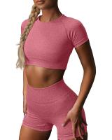 China Hot Sale Sports Yoga Clothing Gym Fitness Wear High Waisted Workout Shorts Custom Yoga Set for sale