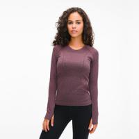 China Custom Women Long Sleeve Yoga Tops Wholesale Girls Workout Sports Shirt Women Fitness Active Wear T Shirt for sale