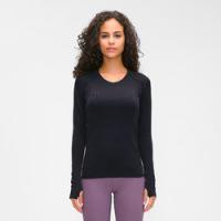 China Custom Women Long Sleeve Yoga Tops Wholesale Girls Workout Sports Shirt Women Fitness Active Wear T Shirt for sale